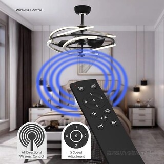 Surround Shape Double Color Frame Ceiling Fans w/ 56W LED Light Strip ...