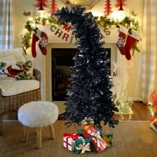 6.9ft Black Bendable Christmas Tree for Halloween and Xmas - 82.8” x 33 ...