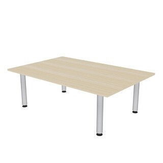 6x4 Rectangular Conference Table Silver Post Legs Electric And Data ...