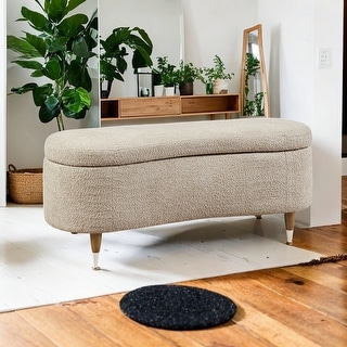 Bailey Boucle Solid wood Flip Top Upholstered Storage Bench Pink - Bed ...