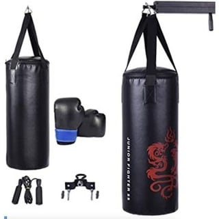 5 Pieces 40Lbs Filled Punching Boxing Set with Jump Rope and Gloves ...