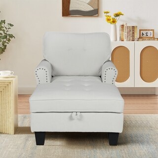 Upholstered Chaise Lounge Indoor Sleeper Sofa with Rivets - Bed Bath ...