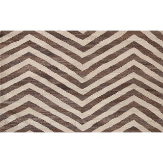 Chevron Style Kilim Oriental Rug Hand-Woven Modern Wool Carpet - 3'1"x ...
