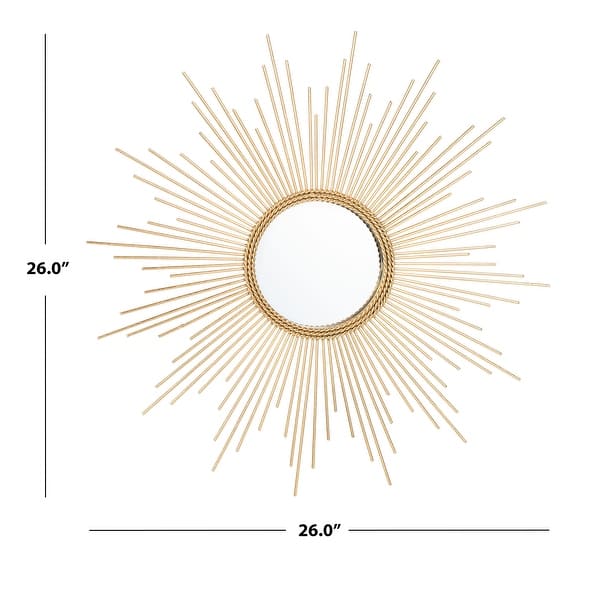 SAFAVIEH Nahla 26-inch Gold Sunburst Round Mirror - 26" W x 1" L x 26 ...
