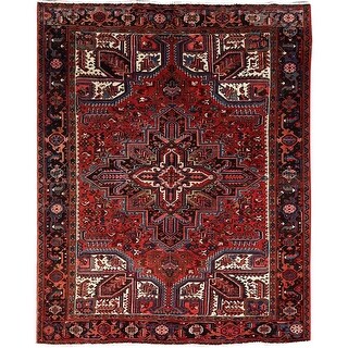 Shahbanu Rugs Manchester United Red Hand Knotted Look Pure Wool Vintage ...