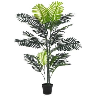 Artificial Golden Cane Palm Tree, Fake Tropical Palm Plant Faux Areca ...