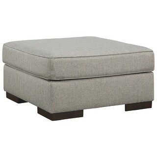 Fabric Upholstered Square Oversized Accent Ottoman with Block Feet ...