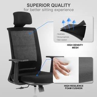Breathable Office Net Chair with Lumbar Support Swivel Wheels - Bed ...