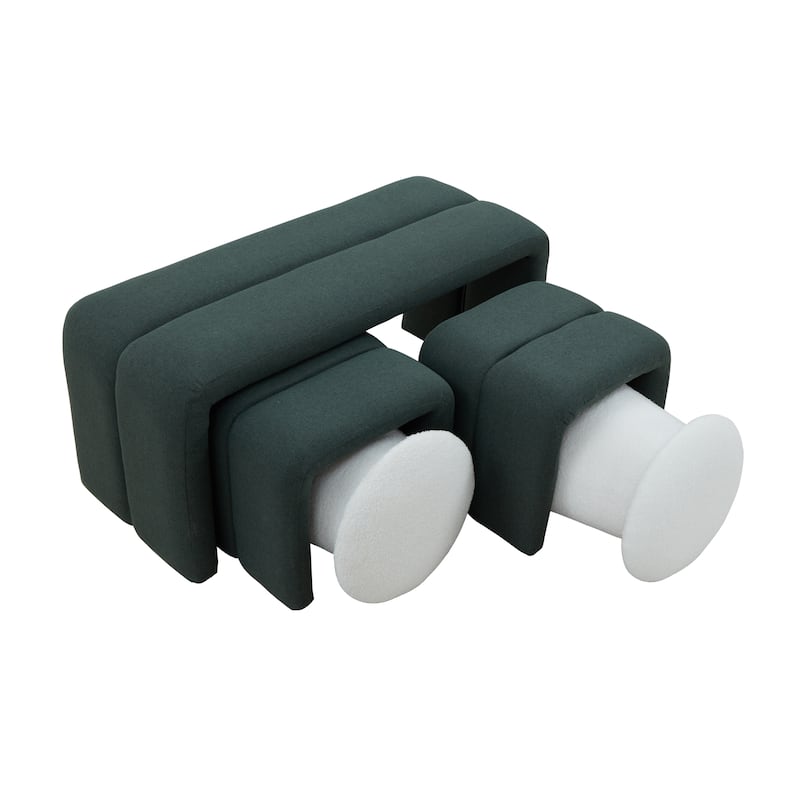 Modern Upholstered Bench Ottoman Set Including Four Benches - Overstock ...