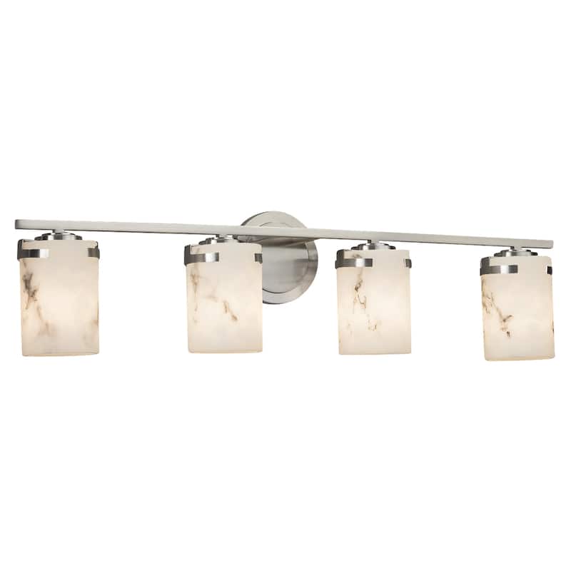 Justice Design LumenAria Atlas 4-light Brushed Nickel Bath Bar, Faux ...