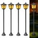 4 Pack 42" Solar Lamp Post Lights Waterproof Flickering Flame Outdoor ...