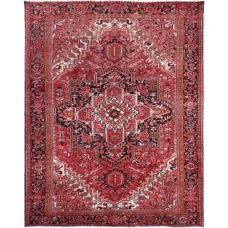 Shahbanu Rugs Aura Orange Red With Sunset Colors Vintage Persian Heriz ...