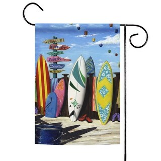 Blue and Yellow Surfing Boards Outdoor Garden Flag 18" x 12.5" - Bed ...