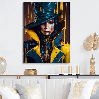 Designart 'Female Criminal Mastermind IX' Woman Fantasy Metal Wall Art ...