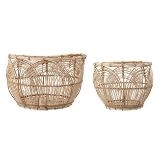 Handmade Decorative Rattan Basket Set, Natural Color - Bed Bath ...