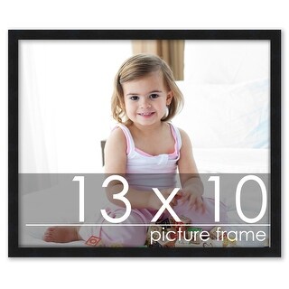 13x10 Contemporary Black Complete Wood Picture Frame with UV Acrylic ...