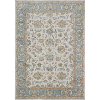 Eclectic Ziegler Rory Ivory/Blue Wool Rug - 10'0'' x 13'9'' - 10 ft. 0 ...
