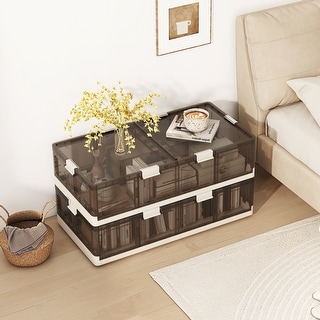 2 Pack Stackable Storage Containers Rolling Plastic Storage Bins ...