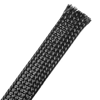 PET Expandable Cord Protector, 26Ft-18mm Wire Loom Cable Sleeve Black ...
