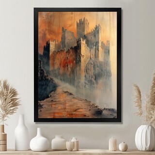 Designart "Ancient Citadel Of Babylonia I" Fortresses Framed Wall Art ...
