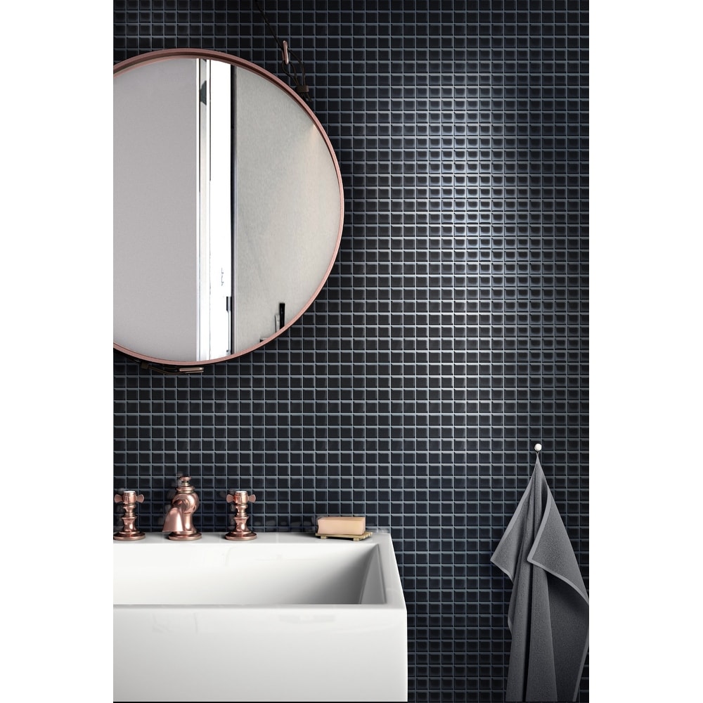Dark Mosaic Tiles Bathroom