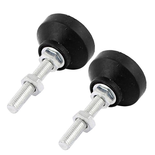 2PCS 10mm Dia Thread Rubber Base Desk Furniture Glides Leg Adjustable ...