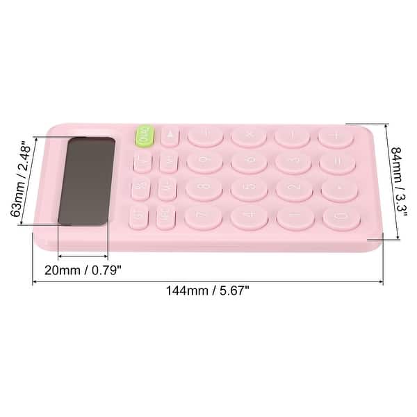 Desk Basic Cute Calculator Calculators Battery Powered 12 Digit Pink ...