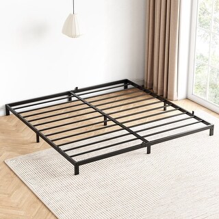 6 Inch High Bed Frame With Storage And Steel Slat Support - Bed Bath ...