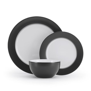Pfaltzgraff Grayson Charcoal 12-Piece Dinnerware Set, Service for 4 ...