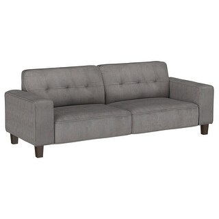 Dero Sofa, 81 Inch Wide, Modern Wide Track Arms, Gray Faux Corduroy ...