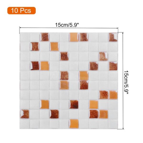 10Pcs Mosaic Tile Sticker 15x15cm Square Wallpaper Backsplash/Style 11 ...