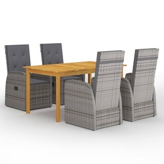 vidaXL 5 Piece Patio Dining Set Gray - Bed Bath & Beyond - 33600045