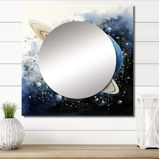Designart "Sapphire Saturn Cosmic Wonder" Our Solar System Wall Mirror ...