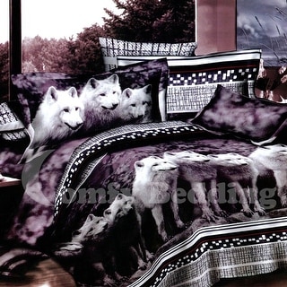 Queen Wolves Bedding Set Duvet Cover Set White Comforter - Bed Bath ...