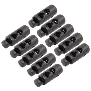 Plastic Cylinder Barrel Stoppers Toggle Cord Locks 10pcs Black - Bed ...
