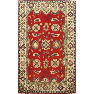 Traditional Floral Red Kazak Oriental Area Rug Wool Handmade Carpet - 2 ...