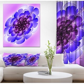 Designart "Blue Petal Exotic Abstract Art work" Digital Art on wrapped ...
