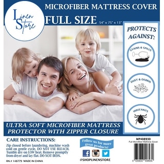 Premium Microfiber Mattress Cover Waterproof Shield Zippered Mattress ...