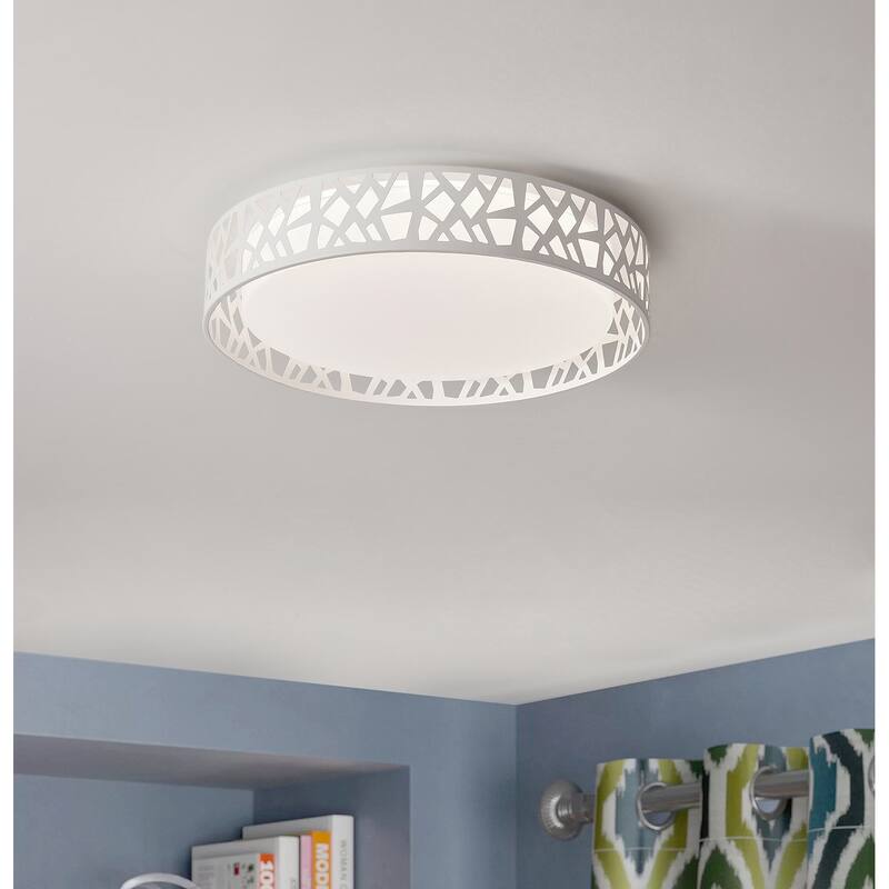 Modern White Finish Unique Carved Design LED Ceiling Light - On Sale ...