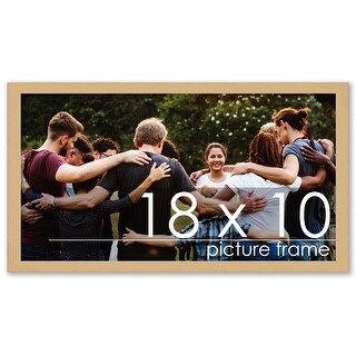 18x10 Traditional Natural Complete Wood Picture Frame with UV Acrylic ...