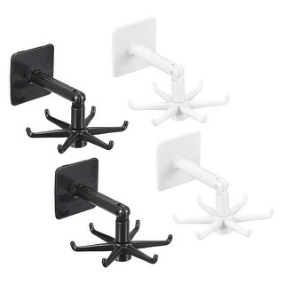 360 Degrees Rotating Folding Hook, 4Pcs Self Adhesive Vertical Flip ...