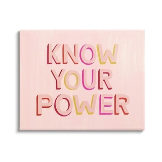 Stupell Know Your Power Pink Inspirational Canvas Wall Art by Grace ...