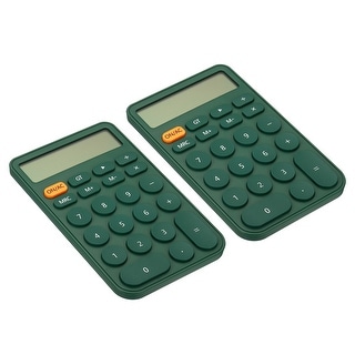 2Pcs 12 Digit LCD Display Small Desk Basic Calculator Battery Powered ...