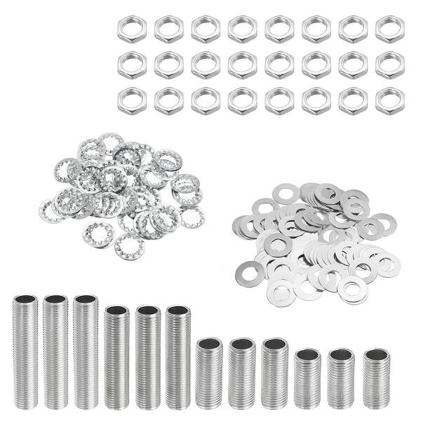 35pcs 4 Size Lamp Pipe with Hex Nuts Washers 1/8IP Thread Fastener ...