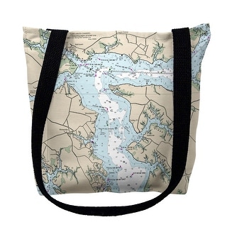 Pungo River, NC Nautical Map Medium Tote Bag 16x16 - 16 inches x 16 ...