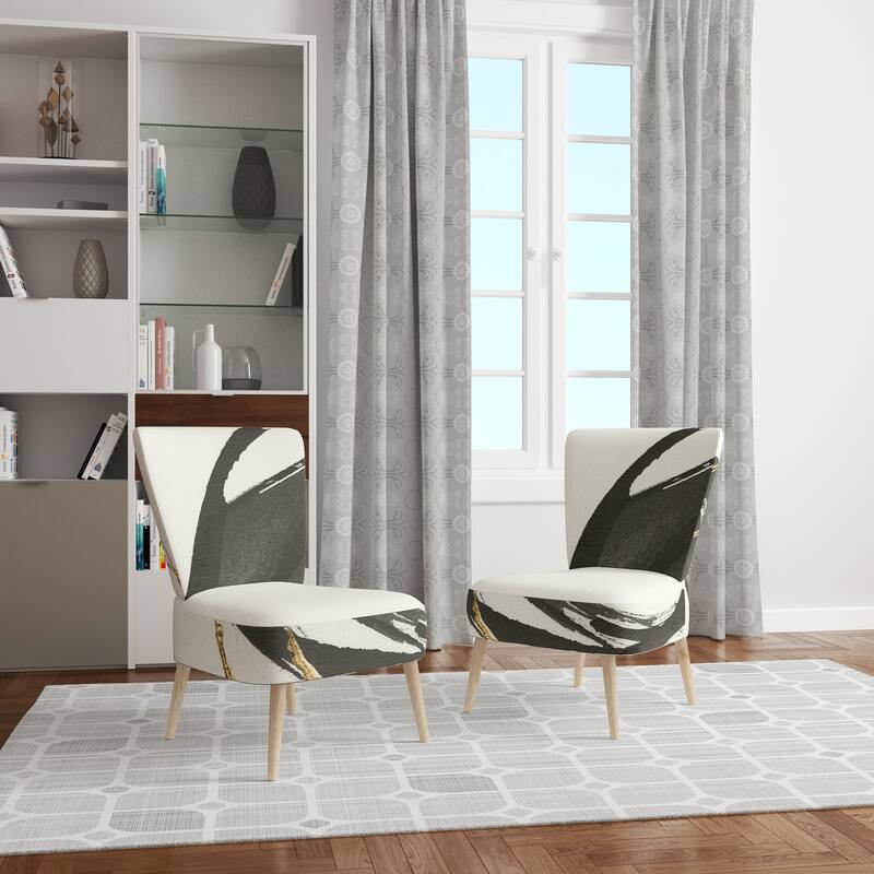 Designart "Gold Glamour Circle I" Upholstered Glam Accent Chair - Arm ...