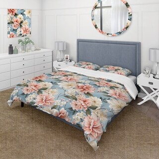 Designart "Romantic White And Pink Floral Symphony III" Pink Cottage ...