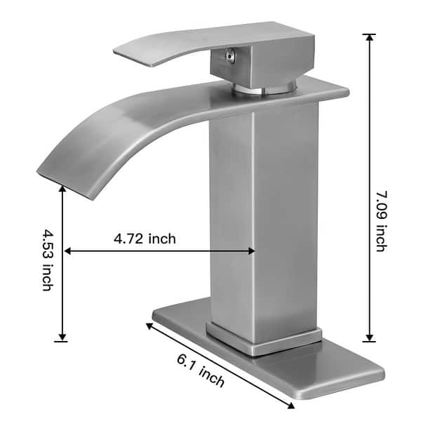 Brushed Nickel Single Handle Stainless Steel Bathroom Sink Faucet - Bed ...