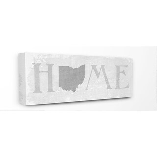 Stupell Ohio Home State Map Grey Neutral Textured Word Design,10x24 ...