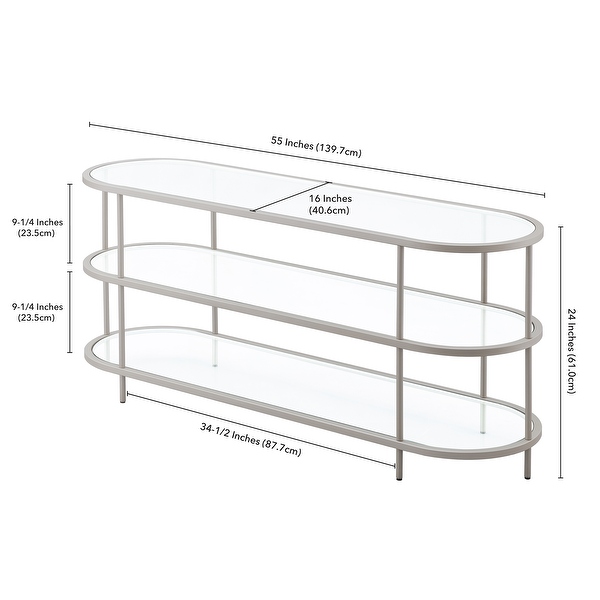 Leif 55 Oval TV Stand Aged Steel